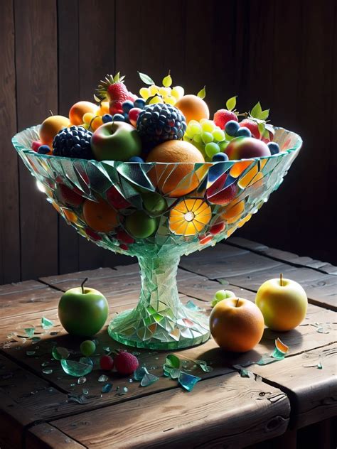 A Photo Of Ais Bkglass Fruit In A Bowl Where Each Piece Of Fruit And