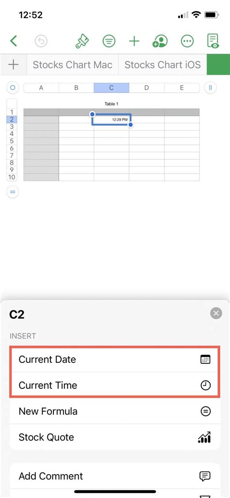 How To Insert And Format The Current Date And Time In Numbers