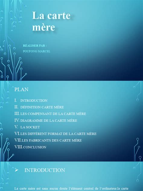 Présentation La Carte Mere Pdf Microprocesseur Ingénierie électronique
