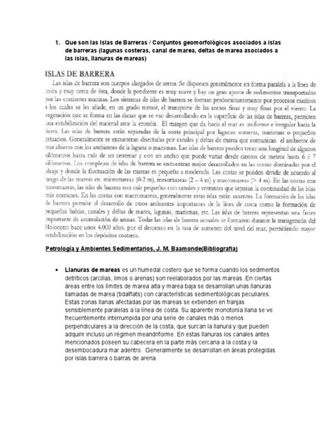 Formación Y Características De Islas Barrera Pdf Costa