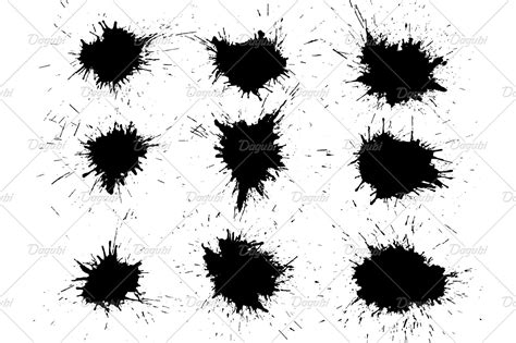 Vector Splatter Shapes Illustrator Brushes Dagubi