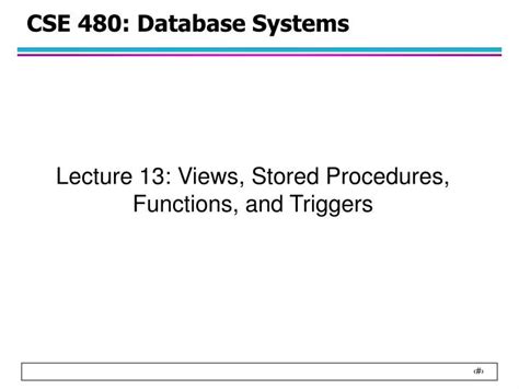 Ppt Cse 480 Database Systems Powerpoint Presentation Free Download
