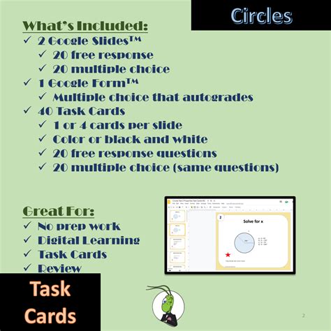 Circle Properties Reassessment Task Cards Geometry Google Forms And Slides Made By Teachers