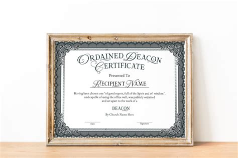 Deacon And Deaconess Ordination Certificate Template Certificate Of