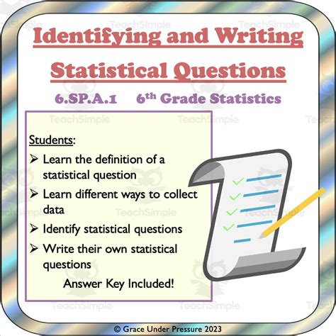 Identifying And Writing Statistical Questions For 6th Grade Math