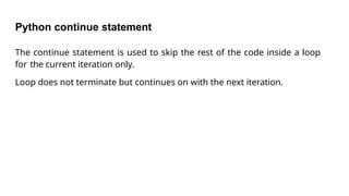 Break Continue And Pass In Python Progran Pptx