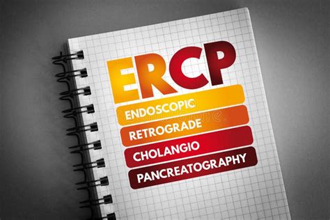 Ercp Endoscopic Retrograde Cholangiopancreatography Acronym On Notepad Concept Background