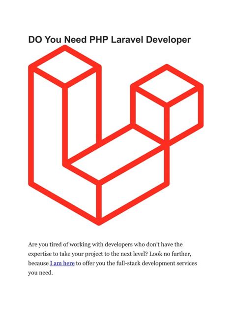 DO You Need PHP Laravel Developer Pdf