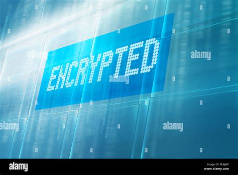Encrypted Text On Digital Screen Digital Technology Protected Data