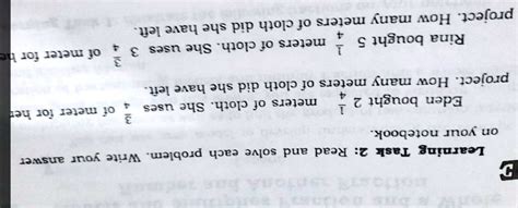 e learning task 2 read and solve each problem write your answer in your notebook 3 eden