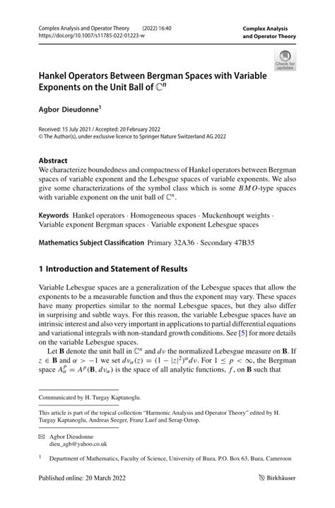 Pdf Hankel Operators Between Bergman Spaces With Variable Exponents