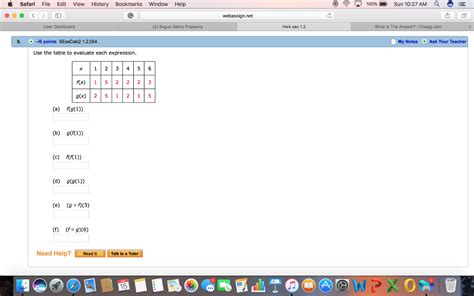 Solved Use The Table To Evaluate Each Expression Fg1