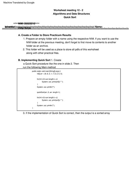 worksheet pertemuan 12 2 quick sort 2 this folder will be used as