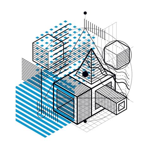 Premium Vector Isometric Abstract Background With Linear Dimensional Shapes Vector 3d Mesh
