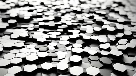 Premium Photo Monochromatic Mosaic Digital Black And White Hexagonal