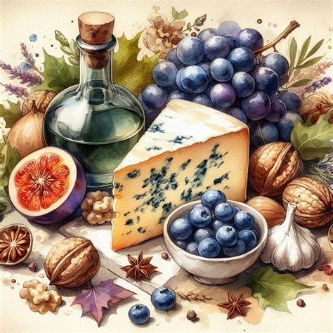 Premium Ai Image Blue Cheese Camenbert Still Life Texture Pattern