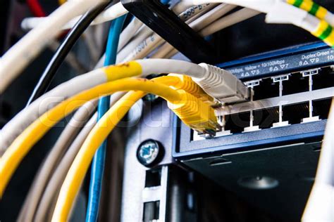 Colorful Patch Cables Connected To Switch High Speed Inter Colourbox