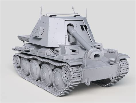 Archivo Stl Marder Iii Ausf H 7cm Pak40・modelo De Impresión 3d Para