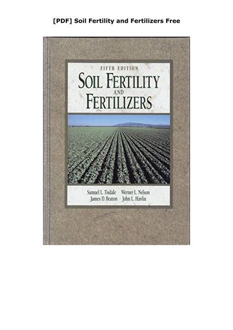 PDF Soil Fertility And Fertilizers Free