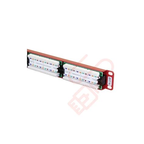 Excel 24 Port Cat5e Patch Panel Red Networking Cables