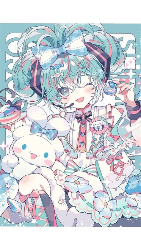 Pin By Blossom 🩷🤍💜 ️💙💛🧡💕♥️ On Miku Hatsune X Cinamoroll Miku Hatsune Chibi Anime Art