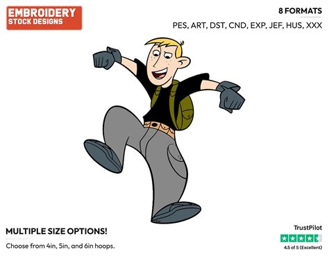 Ron Stoppable Kim Possible Tv Shows Disney Embroidery Design In 3