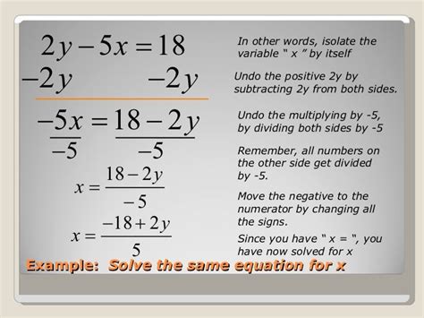 Solving Literal Equations