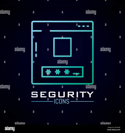 Security Icons Password Browser Icon Over Black Background Half Line