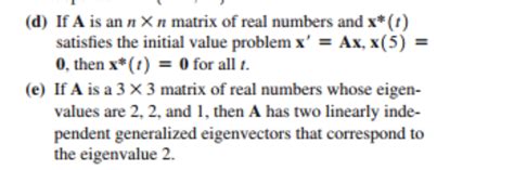 Solved D If A Is An Nn Matrix Of Real Numbers And X T Chegg