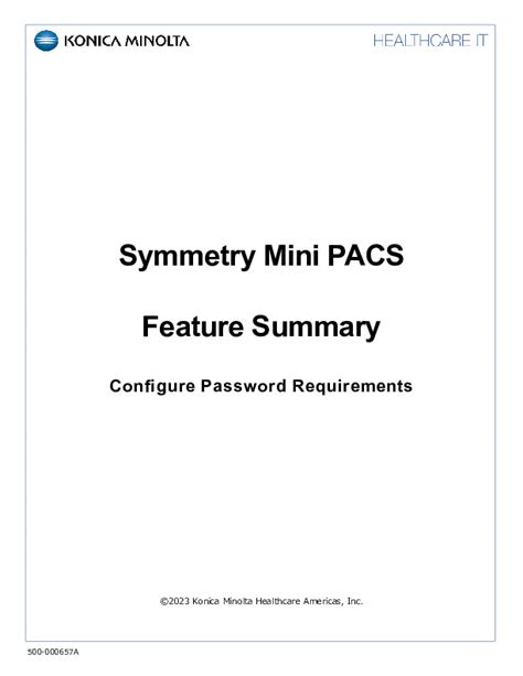 Configure Password Requirements Konica Minolta Healthcare Americas Inc