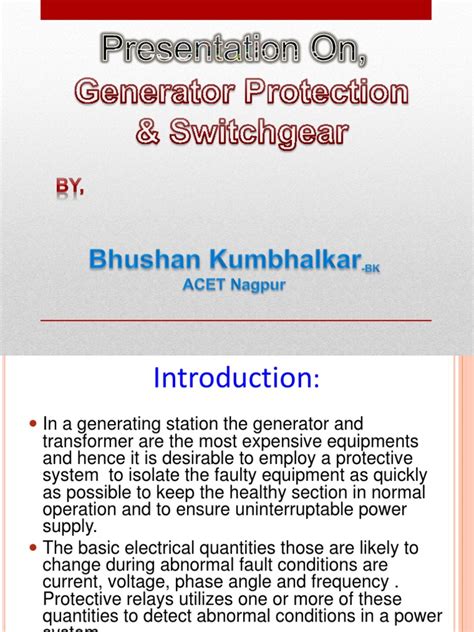 Generator Protection Pdf