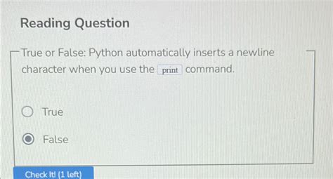Solved Reading QuestionTrue Or False Python Automatically Chegg