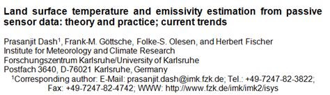 الجغرافيا دراسات و أبحاث جغرافية Land Surface Temperature And Emissivity Estimation From