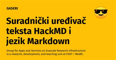 Suradnički Uređivač Teksta Hackmd I Jezik Markdown Gaseri