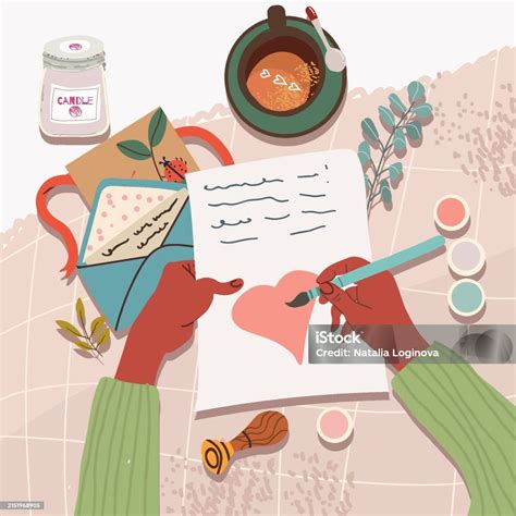 남성 손 검은 페르소나 아프리카 미국인 남자가 종이를 들고 붓과 물감 커피 코코아 핫 초콜릿 나뭇 가지 식물로 하트를 그립니다 발렌타인 데이 편지 거리표식에 대한 스톡 벡터