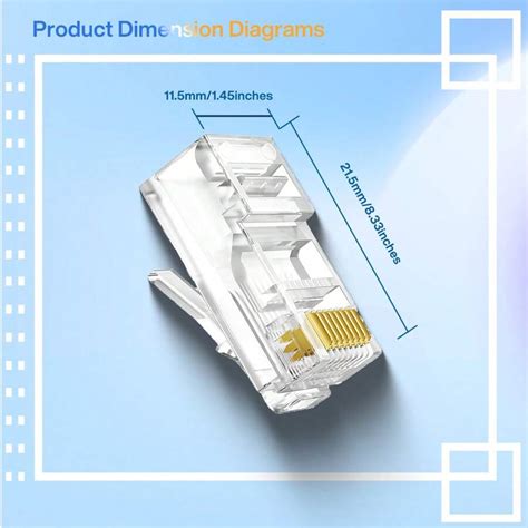 Kosky 100PCS JAR Cat 6 Pass Through RJ45 Connectors Cat 6 Ends Cat6 Connector RJ45 Modular