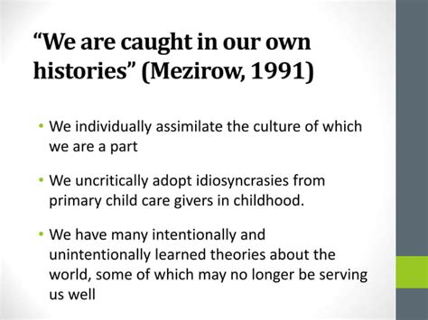Class 6 Intro To Mezirows Transformative Learning Theory Pptx