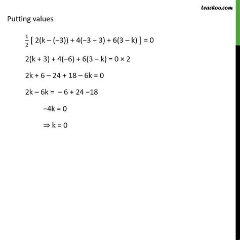 Example Find Value Of K If A B K C