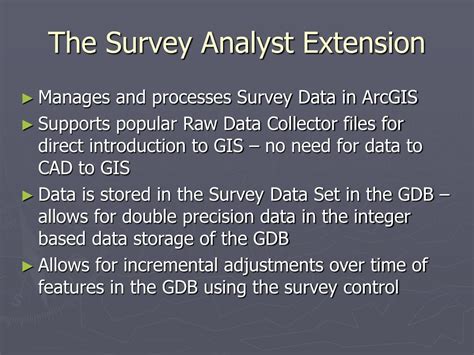 PPT Surveying And GIS Using Survey Grade Data In GIS The ArcGIS Survey Analyst PowerPoint