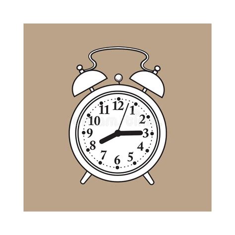 Retro Style Analog Alarm Clock Sketch Vector Illustration Stock Vector