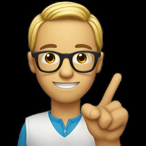 Nerd Holding Up Finger With Glasses On Saying Actually Emoji Ai