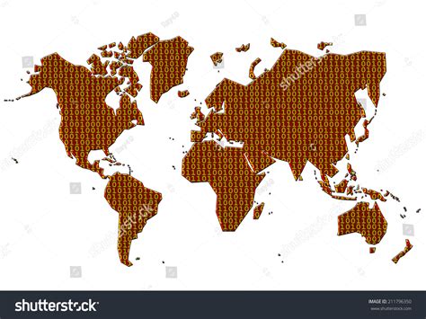 Schematic World Map Binary Code Design Stock Illustration 211796350 Shutterstock
