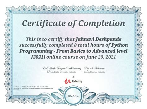 Jahnavi Deshpande On Linkedin Udemycourse Pythonprogramming 10