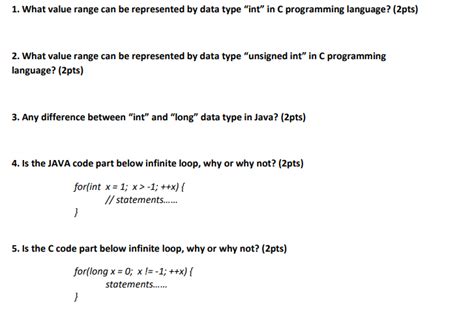 Solved What Value Range Can Be Represented By Data Type Chegg Com