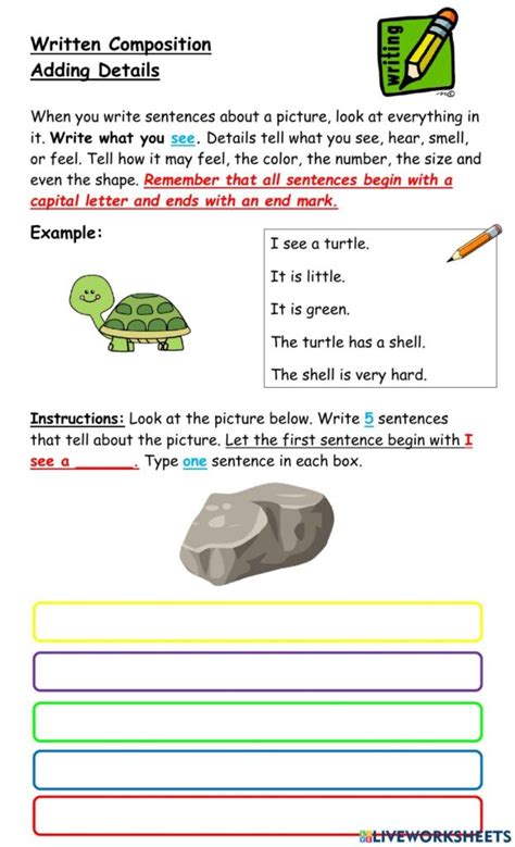 Adding Details To Writing Worksheets Printable Worksheets