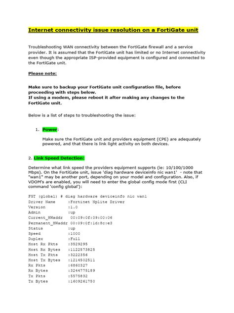 Internetconnectivityissueresolutiononafortigateunit1663509554 Pdf I Pv6 Routing