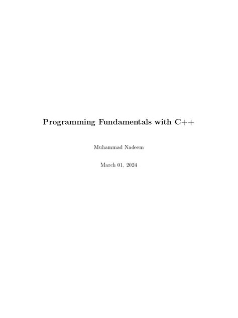 Programming Fundamentals Pdf Central Processing Unit Computer Program
