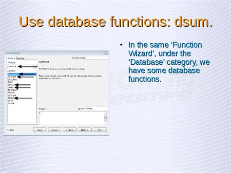 Advanced Spreadsheets Database Functions