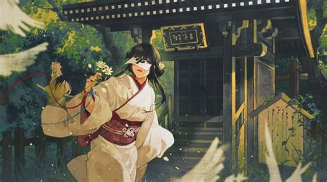 Saniwa Female Saniwa And Kogitsunemaru Touken Ranbu Drawn By