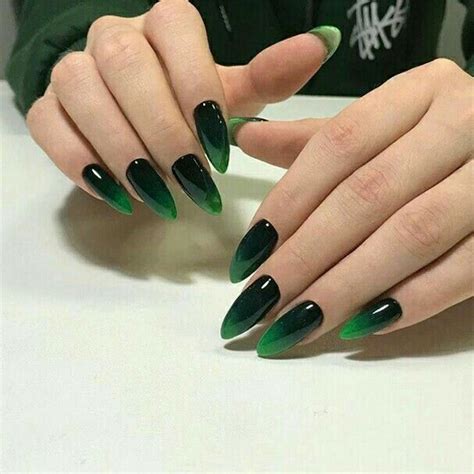 Pin By Sarah On Nails Goth Nails Grunge Nails Green Nails